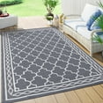 8 x 10 ft Plastic Gray and White Rectangular Beach Front Porches Patio ...