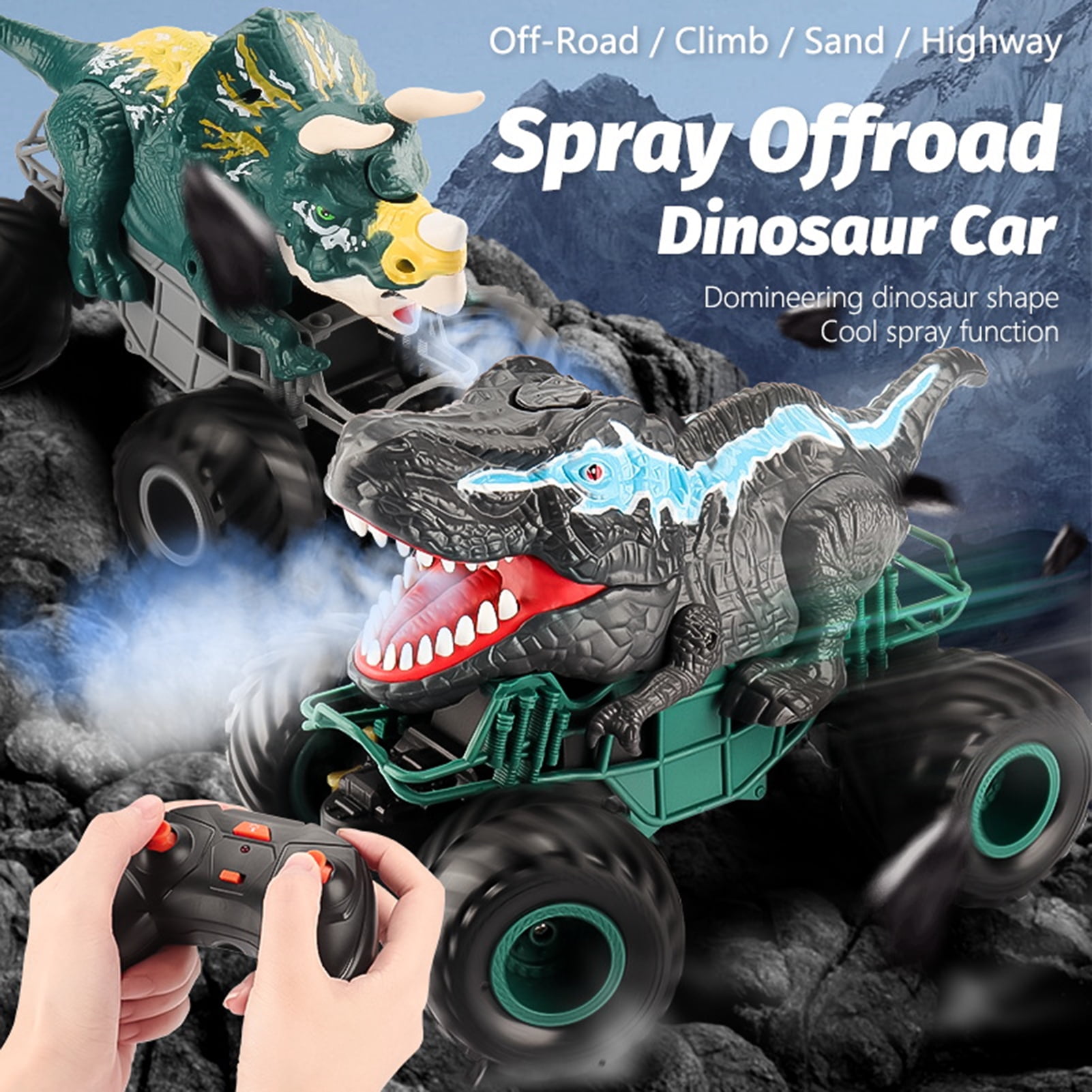 1 Set RC Dinosaur Car - Cool Spray - Simulation Tyrannosaurus Rex ...