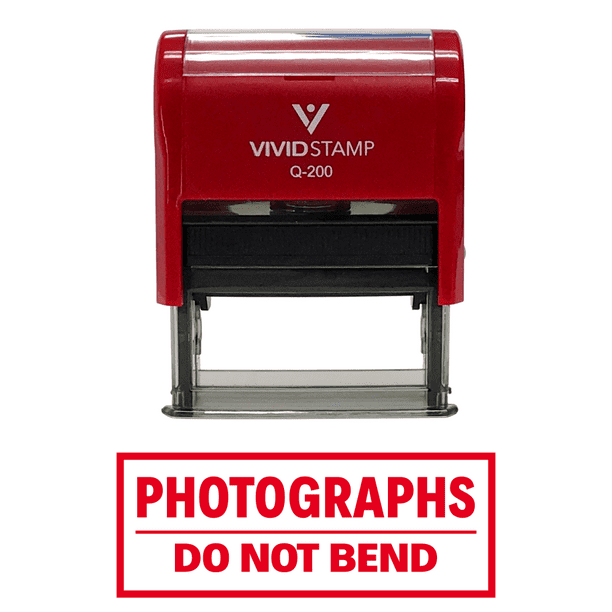 Photographs Do Not Bend Self Inking Rubber Stamp (Red Ink) - Medium ...