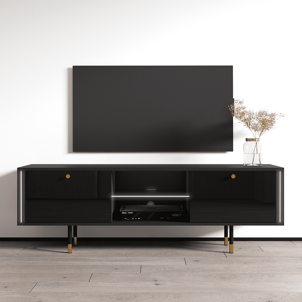 Cristal 01 TV Stand for TVs up to 70", Modern High Gloss 63 ...