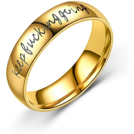 LINLINPAPA Teens Inspirational Ring Graduation Thumb Ring Keep Going Ring Motivational Cheer ...