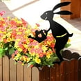 Charming Iron Rabbit Garden Stake, Delicate Hollow Design Handcrafted ...