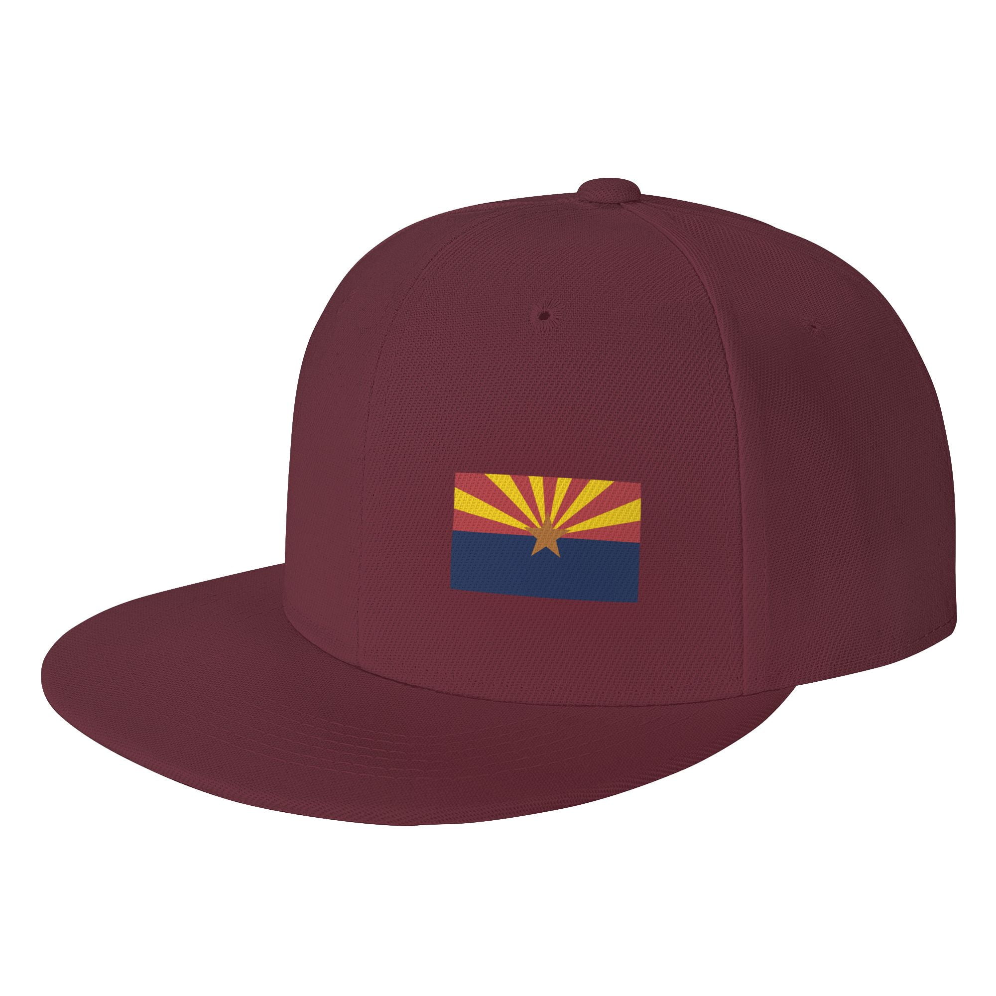 DouZhe Flat Brim Cap Snapback Hat, Arizona State Flag Prints Adjustable ...