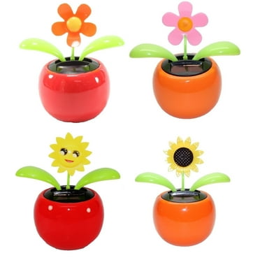 Dancing Solar Power Flower Orange Daisy in Assorted Colors Pots Solar ...