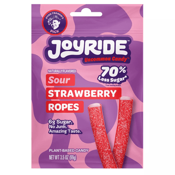 Joyride Sweets Cherry Berry Ropes, Chewy Vegan Keto Candy, 70% Less ...