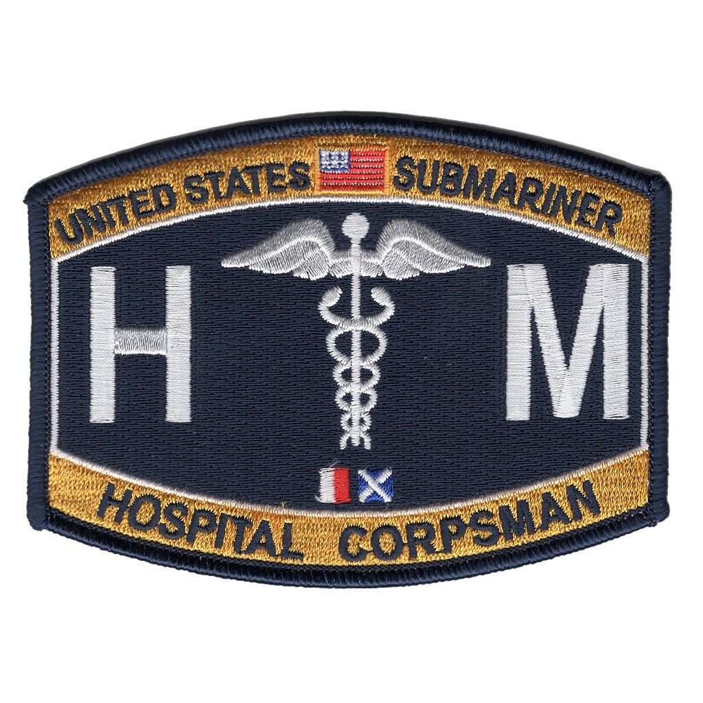USN NAVY SUBMARINER HM HOSPITAL CORPSMAN MOS RATING PATCH SAILOR USN NAVY SUBMARINER HM HOSPITAL CORPSMAN MOS RATING PATCH SAILOR