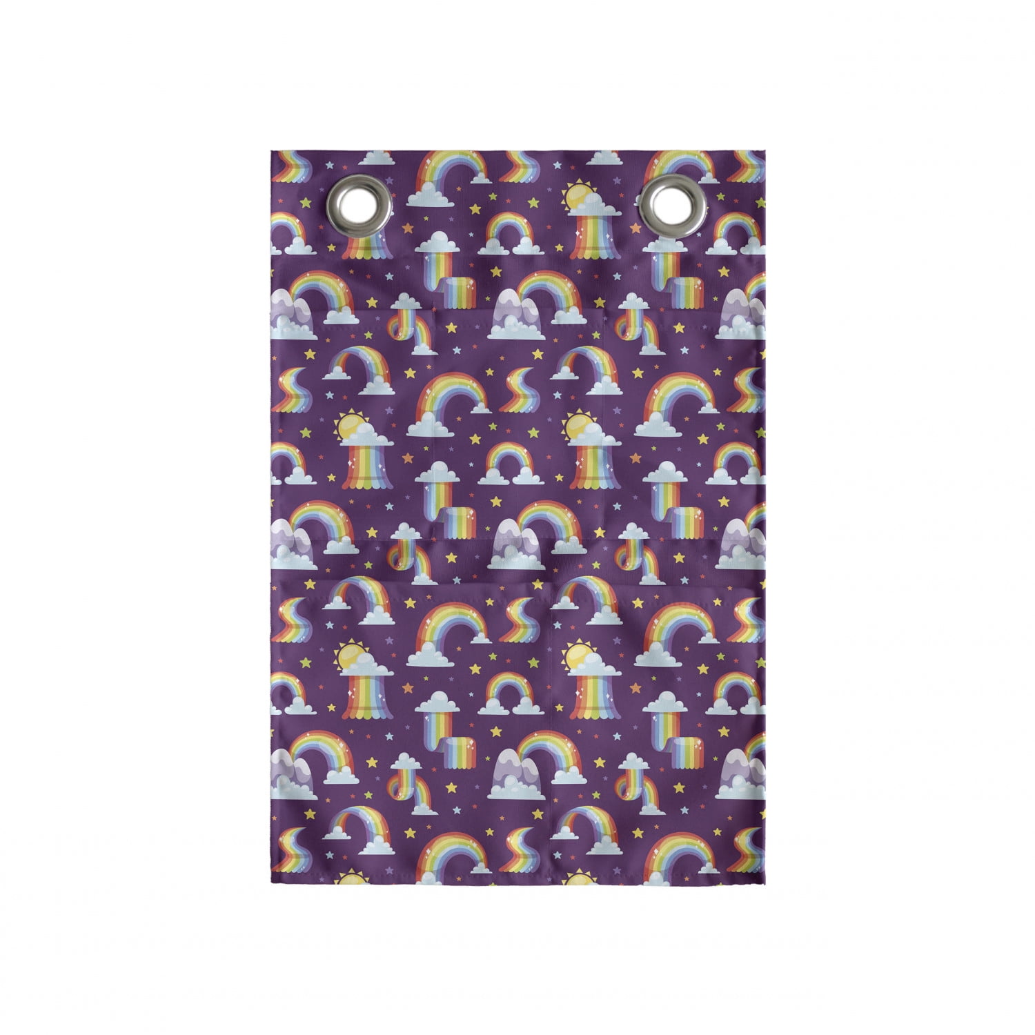 Rainbow Hanging Pocket Organizer, Space Galactical Cartoon Clouds Stars ...