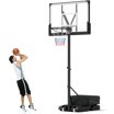 Costway Height Adjustable Portable Basketball Hoop System Shatterproof ...