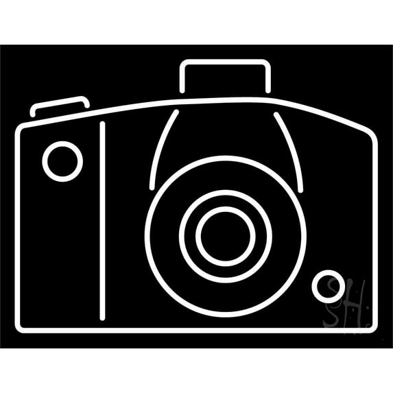 Camera Symbol LED Neon Sign 24 x 31 - inches, Clear Edge Cut Acrylic ...