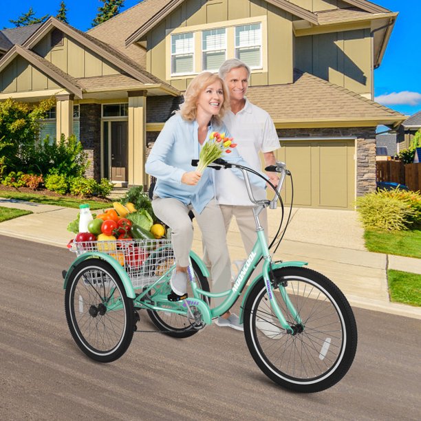 ABORON 20/24/26 inch 7 Speed Adult Tricycles with Big Basket,3-Wheels ...