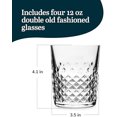 Double Old Fashioned Glasses, 12 Oz Faceted Whiskey Drinking Glasses ...