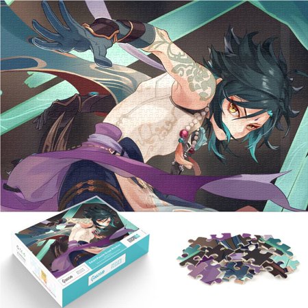 Genshin Impact Raiden Shogun 1000 Piece Circular Puzzle Brain Intelligence Challenge 26.5"x26.5 ...