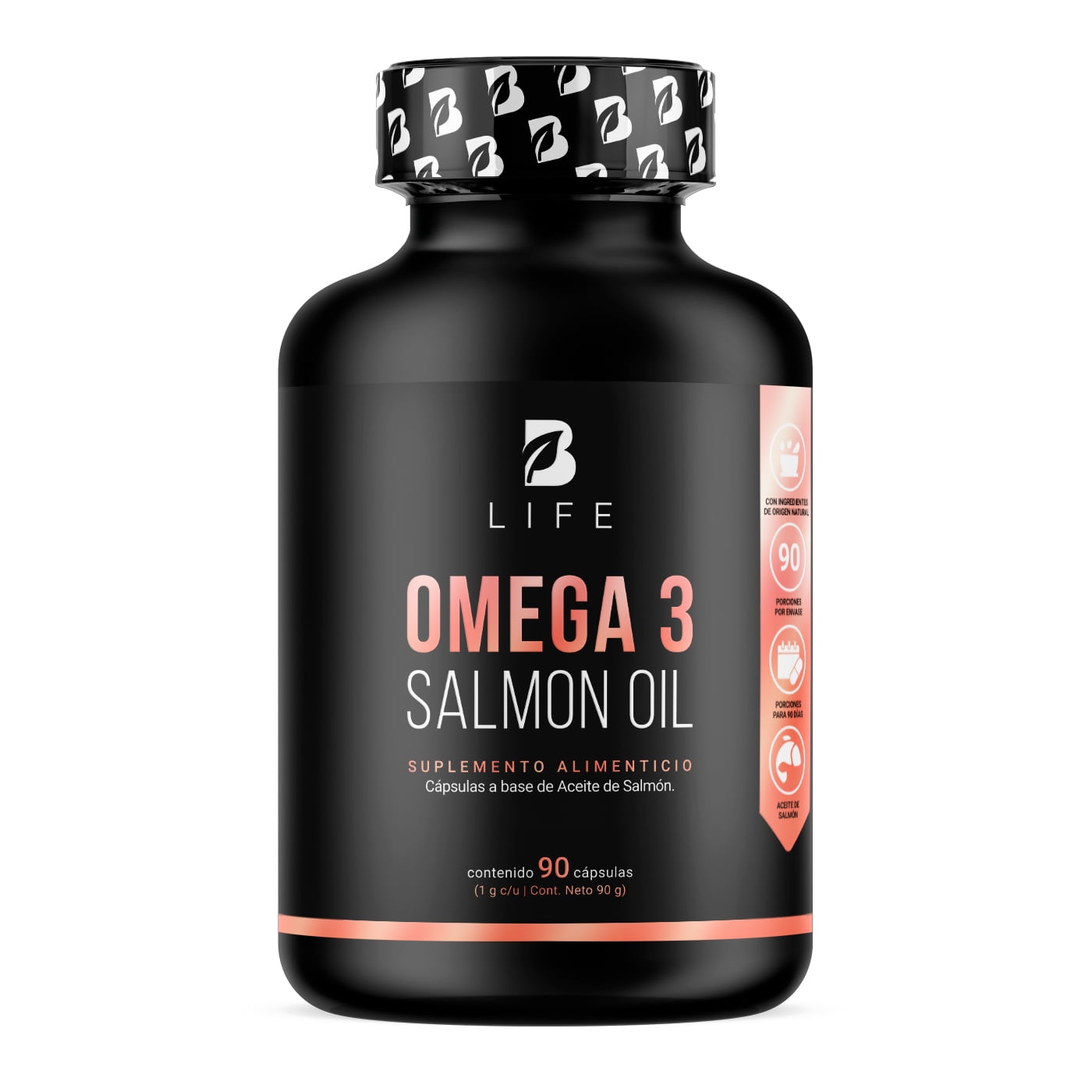 Omega 3 de Salmón 90 Cápsulas de 1000 mg. Ingredientes naturales: Alta ...