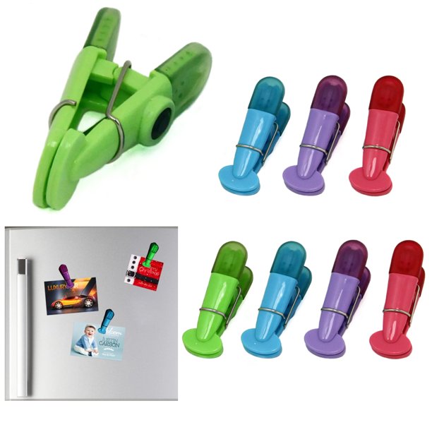 8pc Kitchen Bag Clips Magnet Food Chip Multi Purpose Clothespin Mini ...