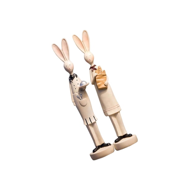 2 Pieces Modern Bunny Figurine Home Desktop Tabletop Bookshelf ...