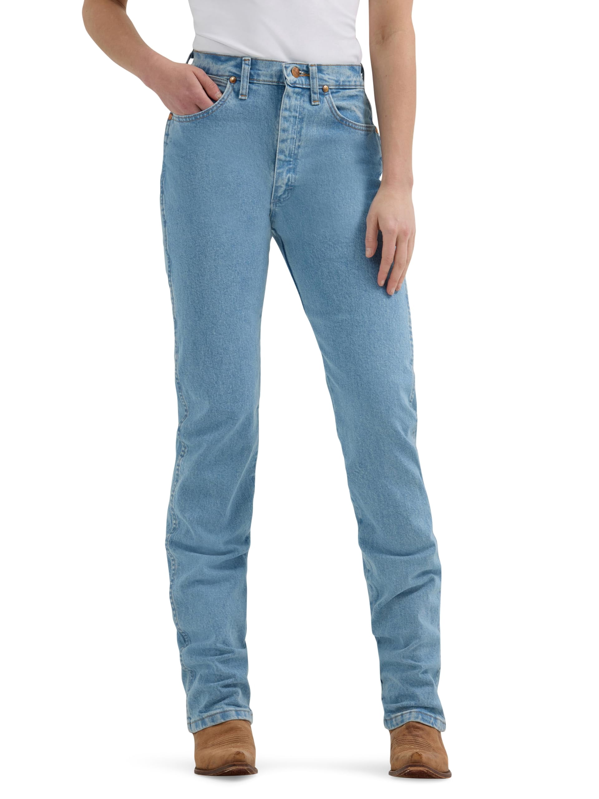 Vaqueros Wrangler con corte vaquero, talle alto, corte ajustado, para ...