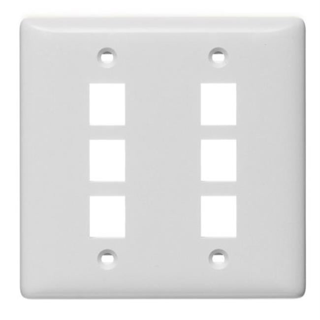 Multimedia Wall Plate, Rear-Loading 2-Gang & 6-Port - White - Walmart.com