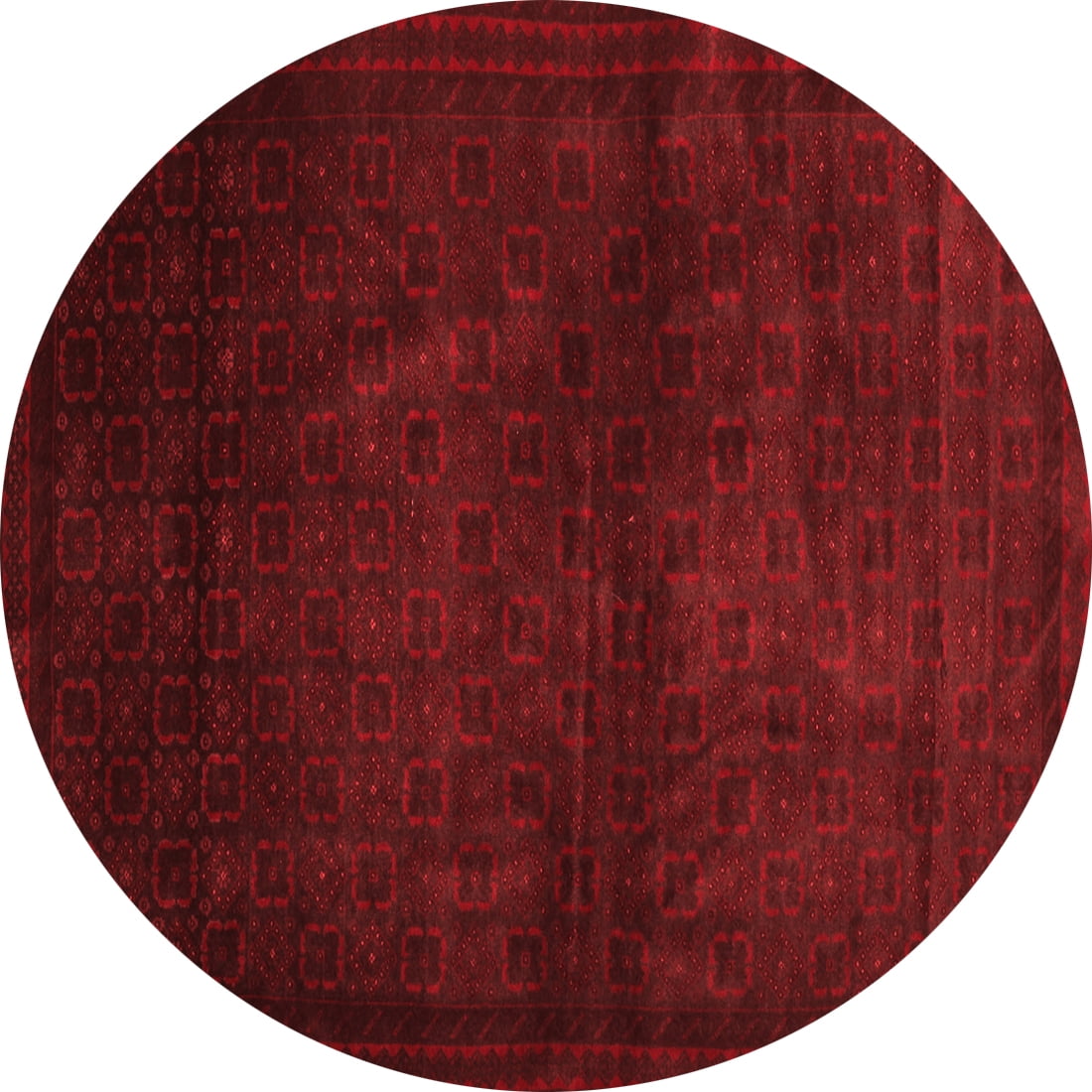 Ahgly Company Indoor Round Abstract Red Contemporary Area Rugs, 5 ...