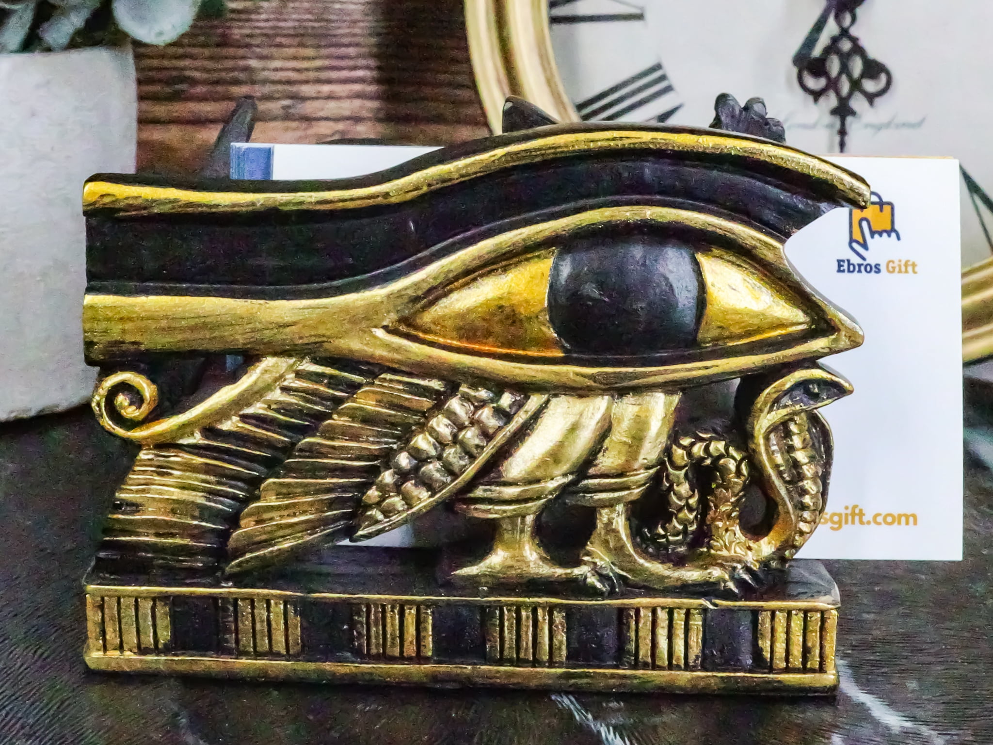 Ancient Egyptian Wedjat Eye Of Horus Uraeus Cobra Business Card Holder ...