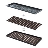 Natural & Recycled Rubber Boot Tray with Gray & Ivory Coir Insert ...