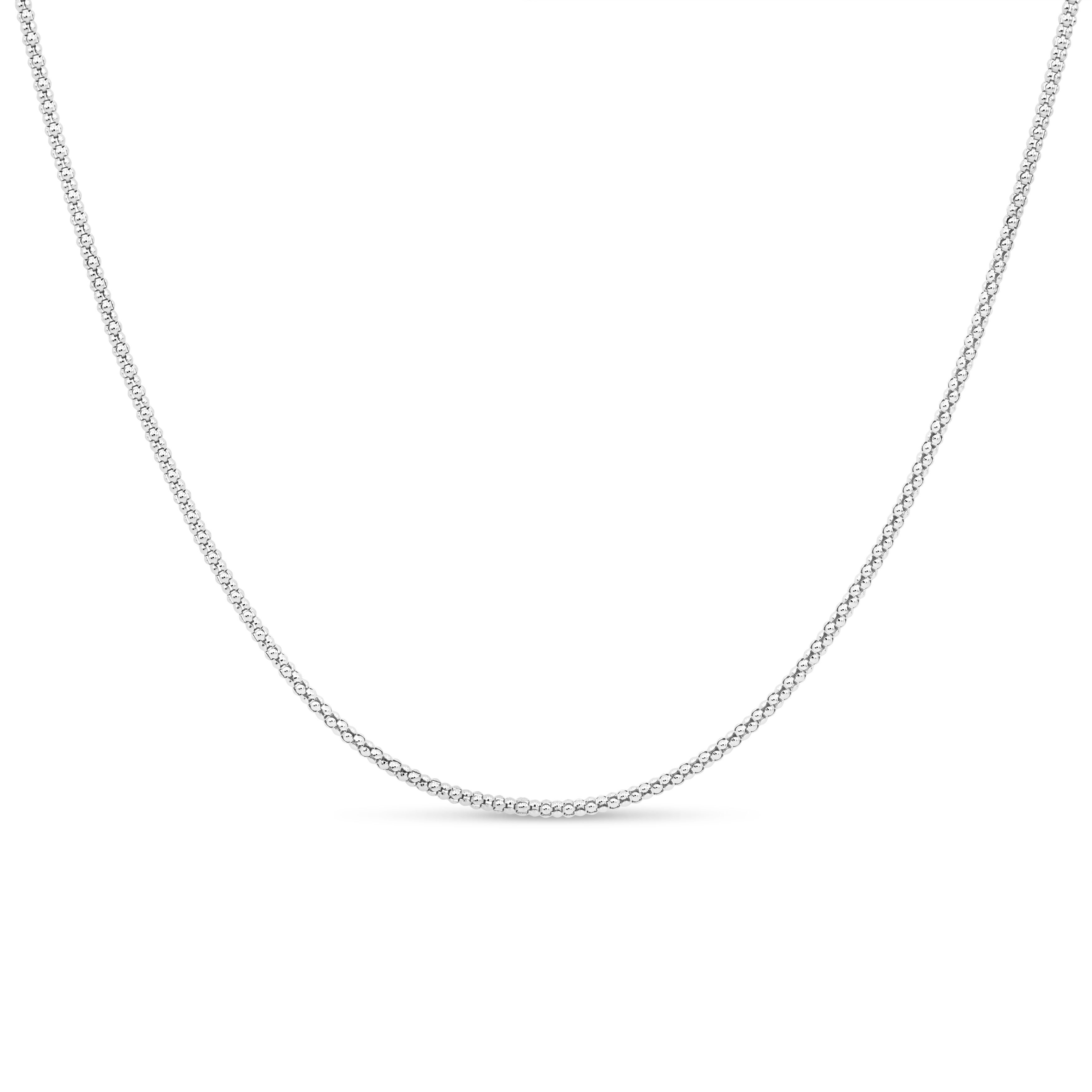 Kezef Creations 925 Italian Sterling Silver 2mm Coreana Popcorn Chain ...