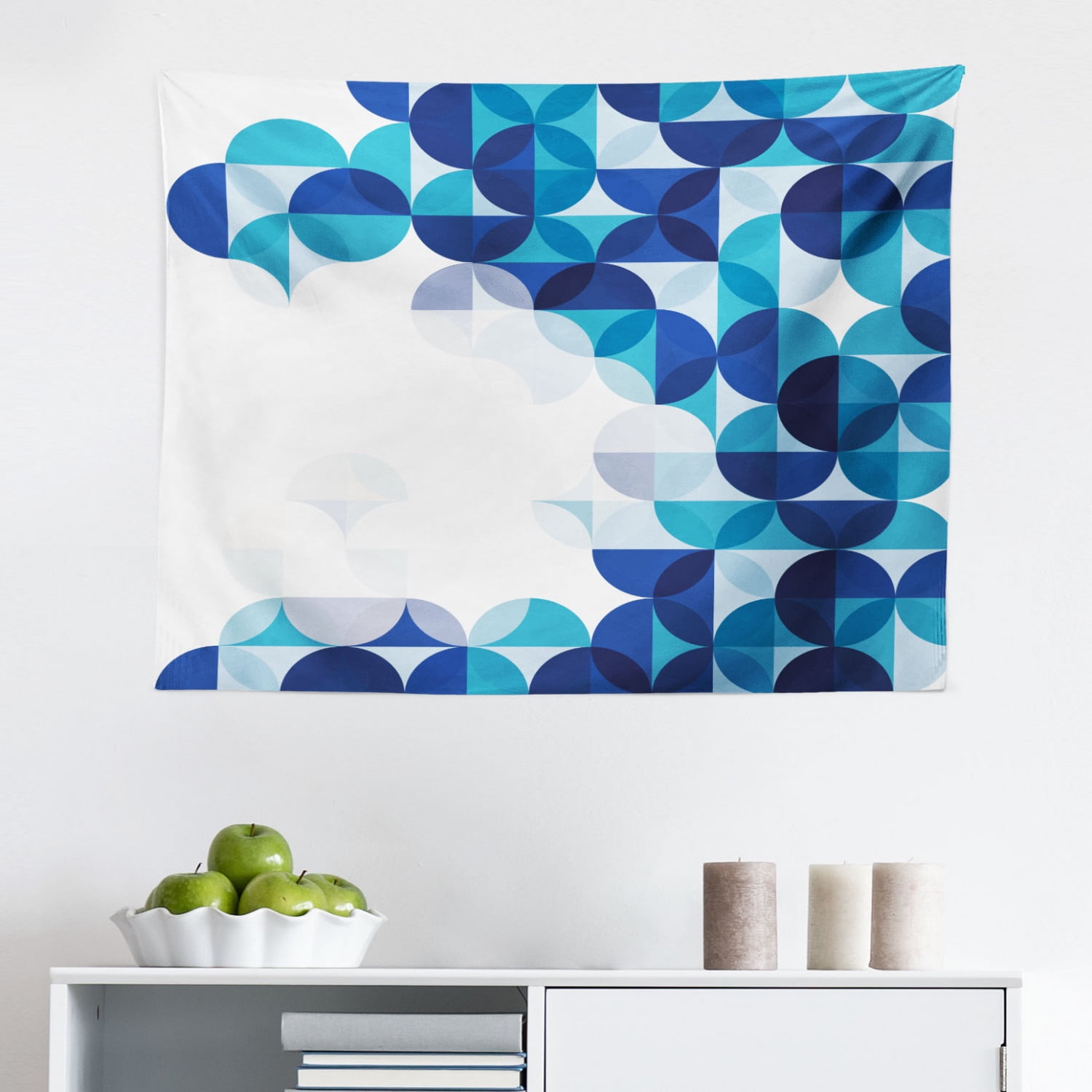 Abstract Tapestry, Modern Rainbow Inspired Wavy Pattern with Blank ...