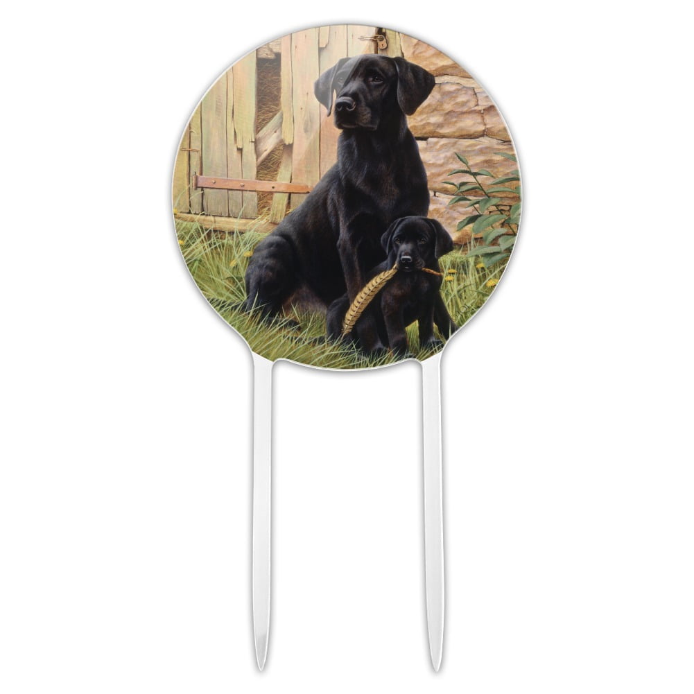 Acrylic Black Labrador Retriever Dog Puppy Cake Topper Party Decoration ...