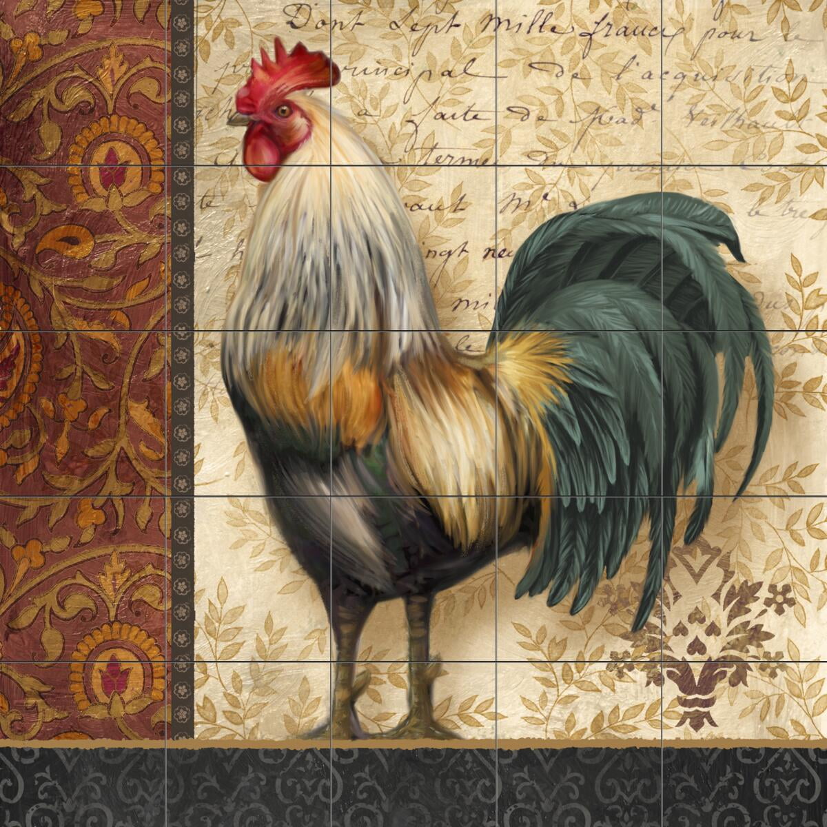 Tile Mural Kitchen Backsplash - A French Rooster I-AW - by Abby White ...