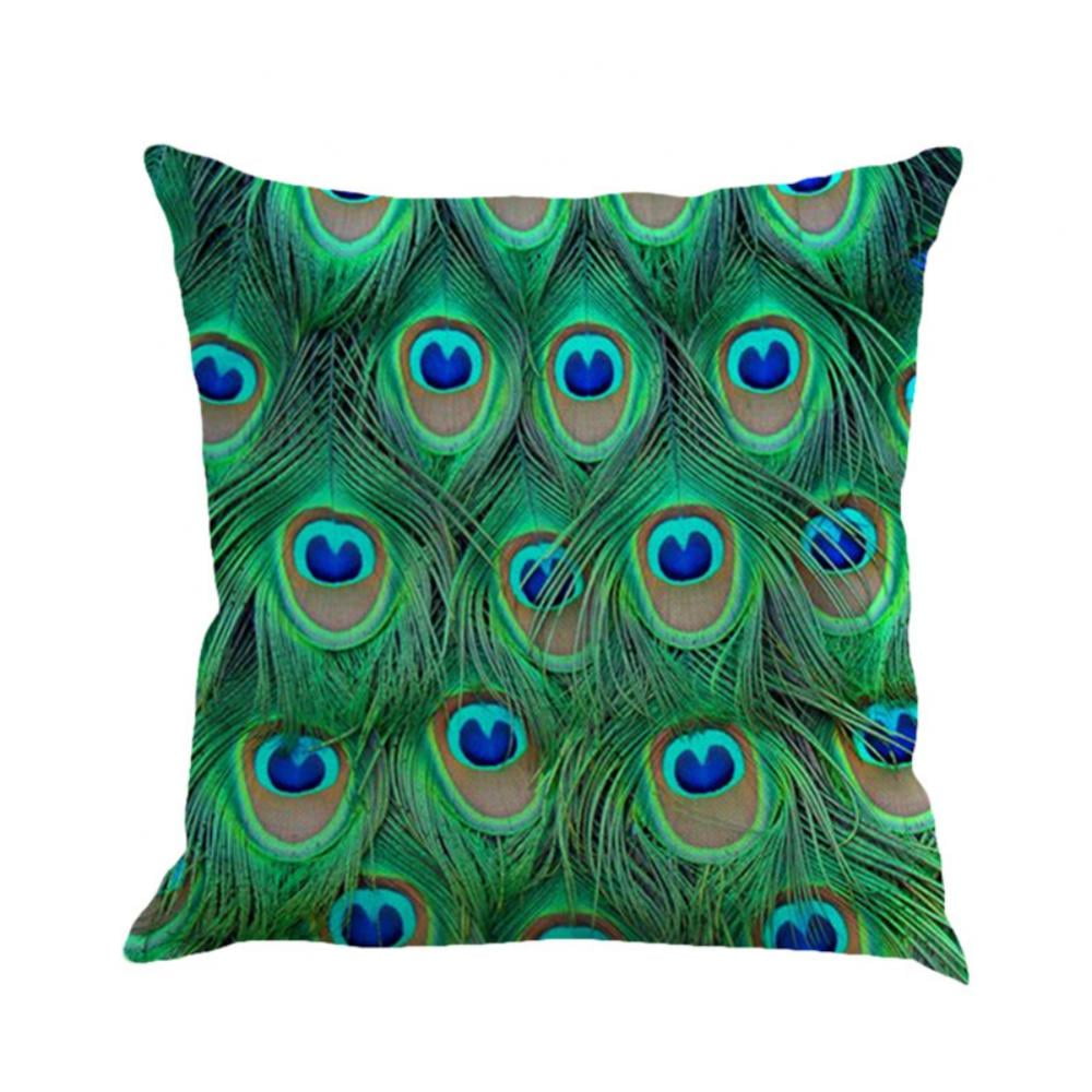 1 Pack Peacock Feather Throw Pillow Watercolor Cozy Square Throw Pillow