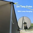 6.5ft Adjustable Tent Tarp Pole with Lamp Hanging Camping Awning Rod ...