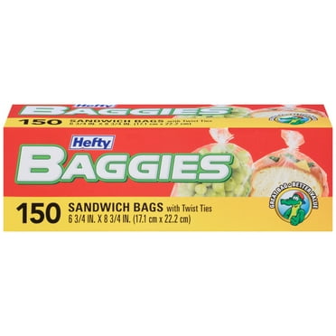 Hefty Baggies Plastic Food Storage and Sandwich Bags, Snack Size with ...