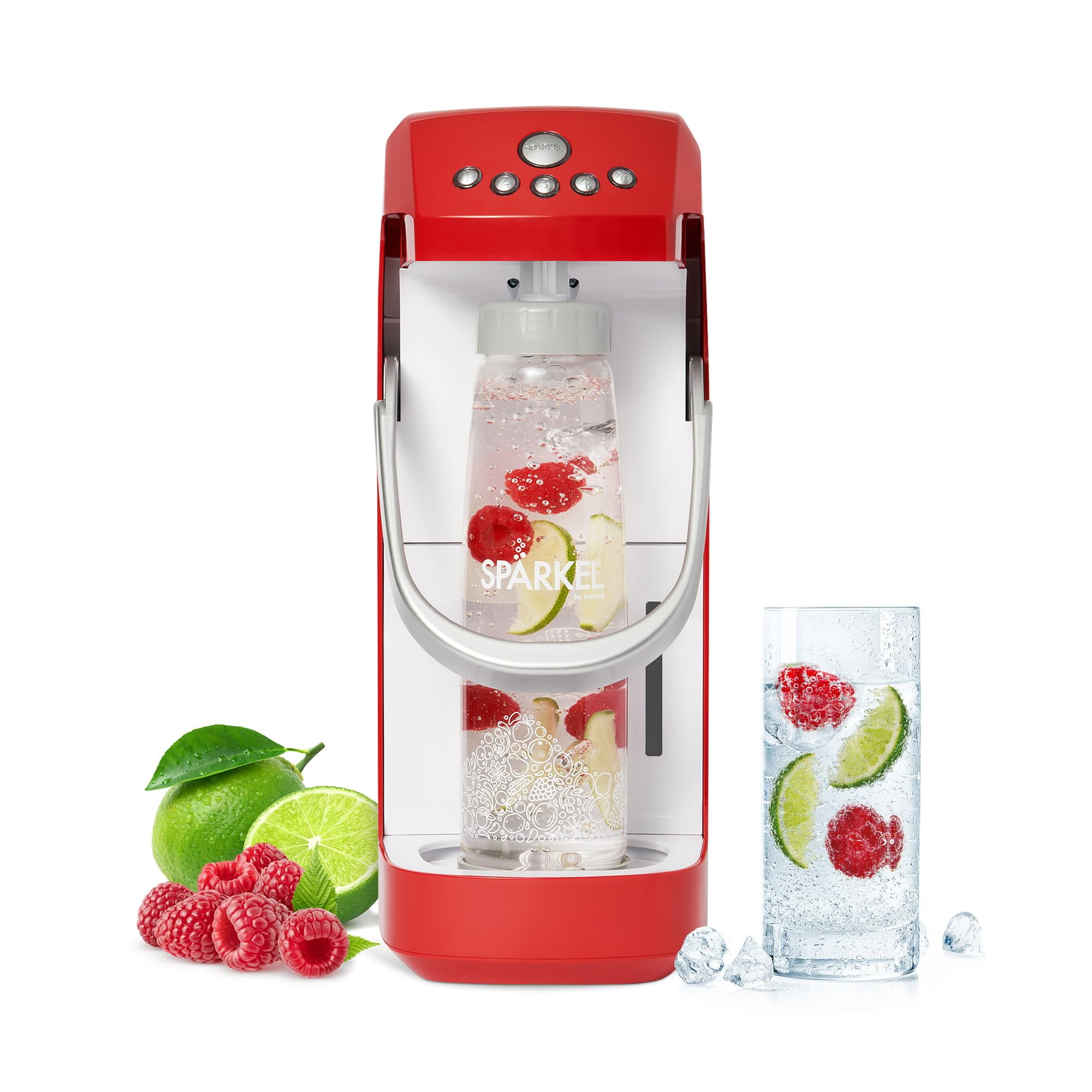 Spärkel Beverage System | Cherry Red Sparkling Water Maker | No CO2 ...