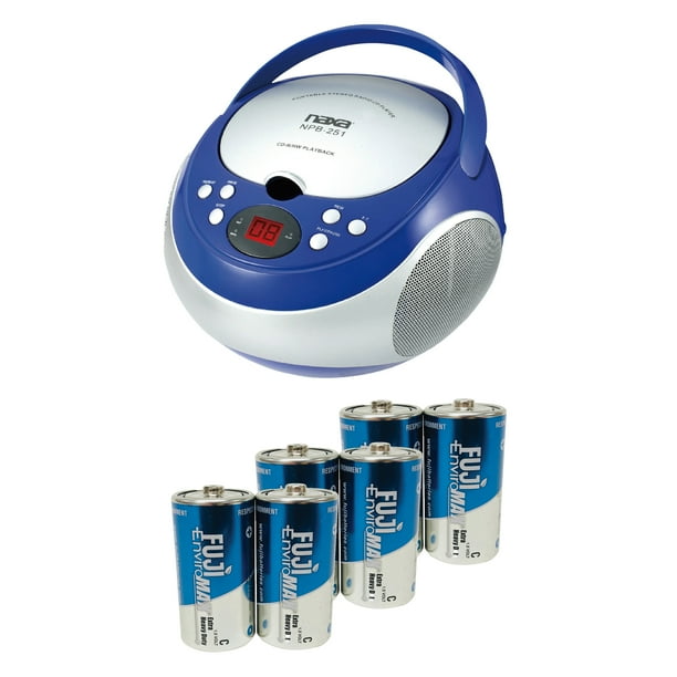 Naxa NPB251BL Portable CD Player With AM/FM Radio (Blue) & Fuji ...