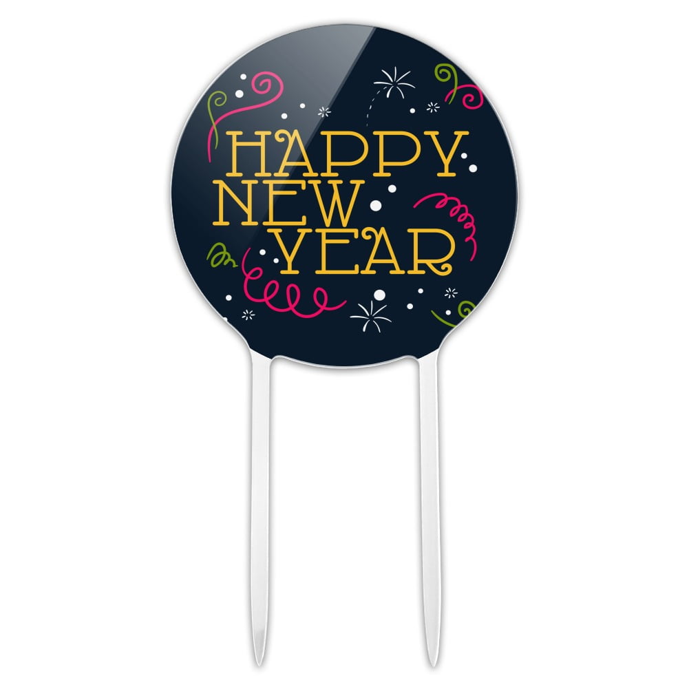 Acrylic Happy New Year Cake Topper Party Decoration for Wedding ...