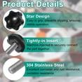 4-piece star-shaped clamping knobs with nut washers, 6 25 metric 304 ...