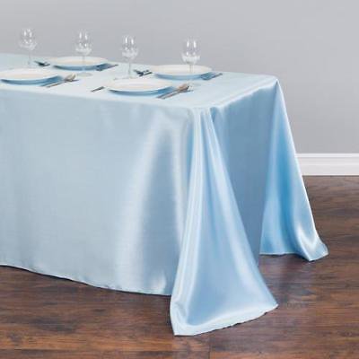 90 x 156 in. Rectangular Satin Tablecloth Baby Blue - Walmart.com