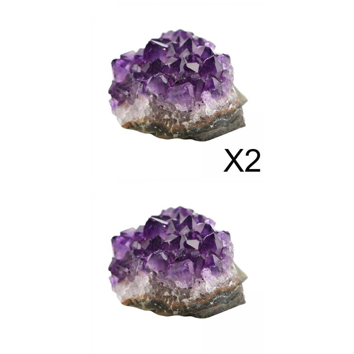3x Natural Amethyst Crystal Bookends Geode Cluster Decor - Walmart.com