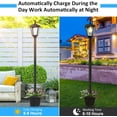 72" Solar Outdoor Light with Planter,Waterproof Solar Post Lamp Ligts ...