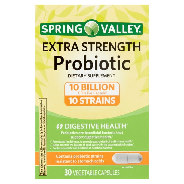 Spring Valley Extra-Strength Probiotic Vegetable Capsules, 30 count ...
