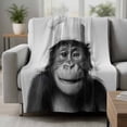 Chimpanzee Blanket Soft Cozy Warm Throw Blanket for Couch, Plush Fuzzy ...