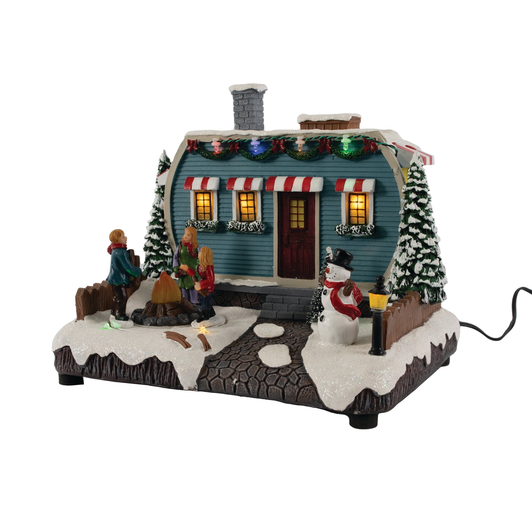 FG Square Animated Christmas Village - Light Up Camper - Walmart.com
