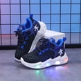 Kid Boys Light Up Mesh Sneakers Lace Up Breathable Non Slip Walking ...