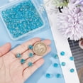 1 Box Luminous Handmade Gold Sand Lampwork Beads Round Deep Sky Blue ...