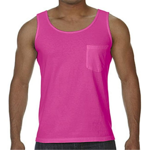 Comfort Colors Comfort Colors 9330 Neon Pink S Adult Pocket Tank Top