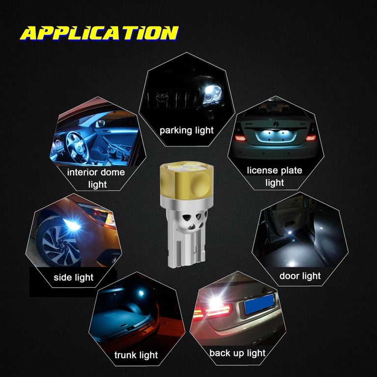 Alla Lighting T10 194 168 LED Bulbs - Super Bright 3030 SMD Amber ...