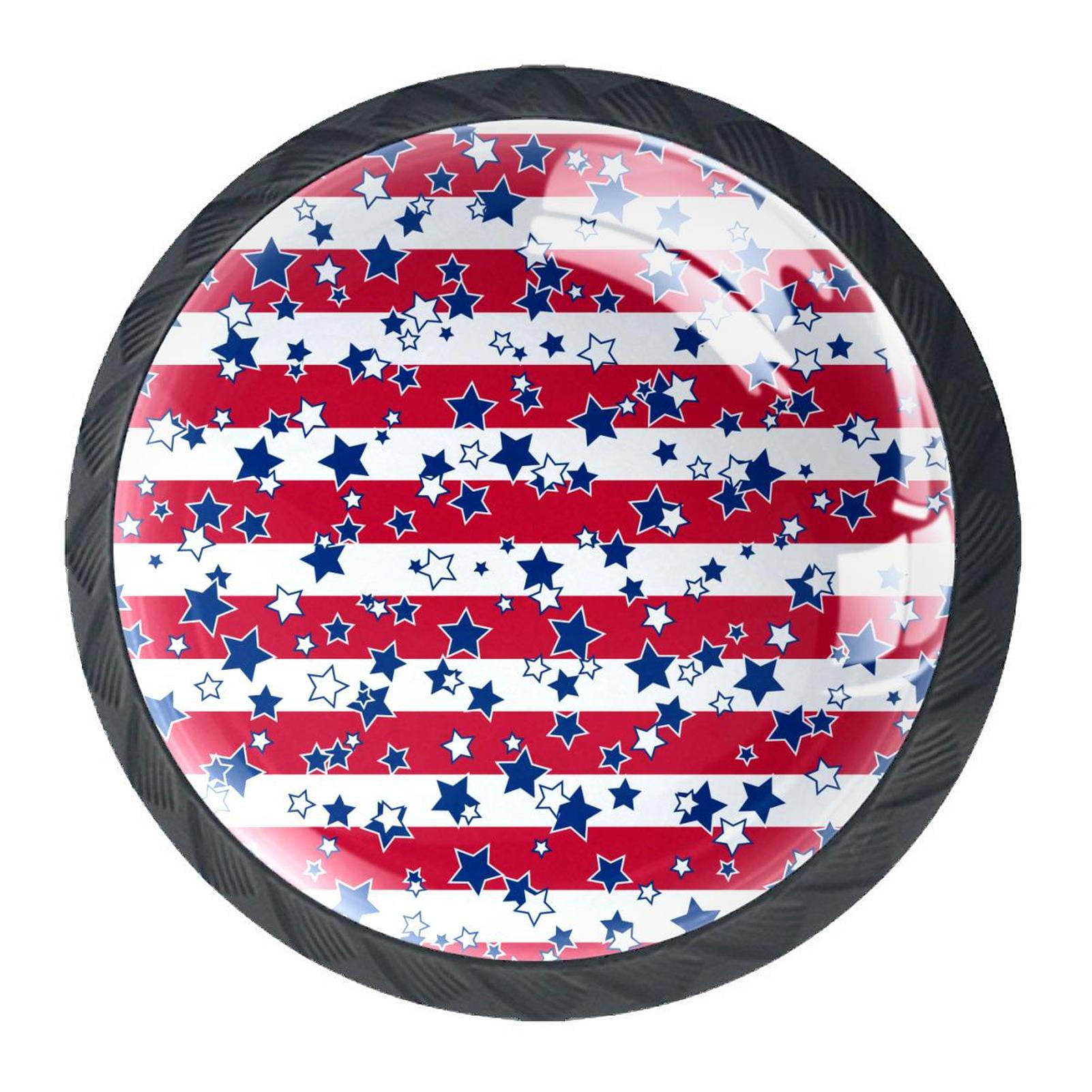 4 Pcs Stars Stripes USA Flag Knobs for Kitchen Cabinet Cupboard Dresser ...