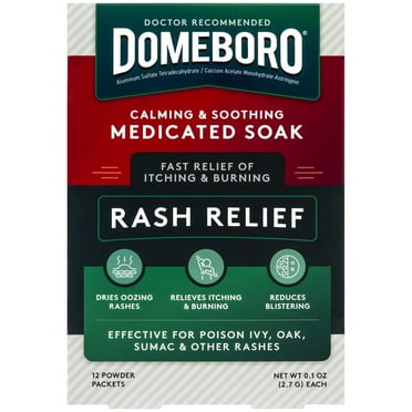 Domeboro Medicated Soak for Rash Relief, Poison Ivy Treatment, 12 Count ...