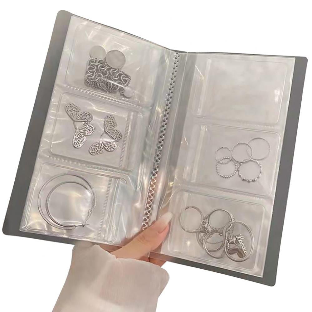 Transparent Jewelry Storage Book with Pocket, Jewelry Earring Organizer ...