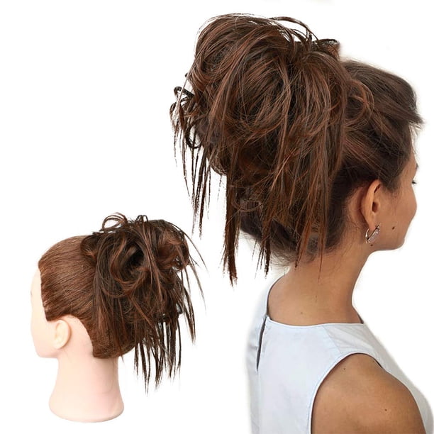 Messy Bun Hairpiece Hair Extension Ponytail with Elastic Rubber Band ...