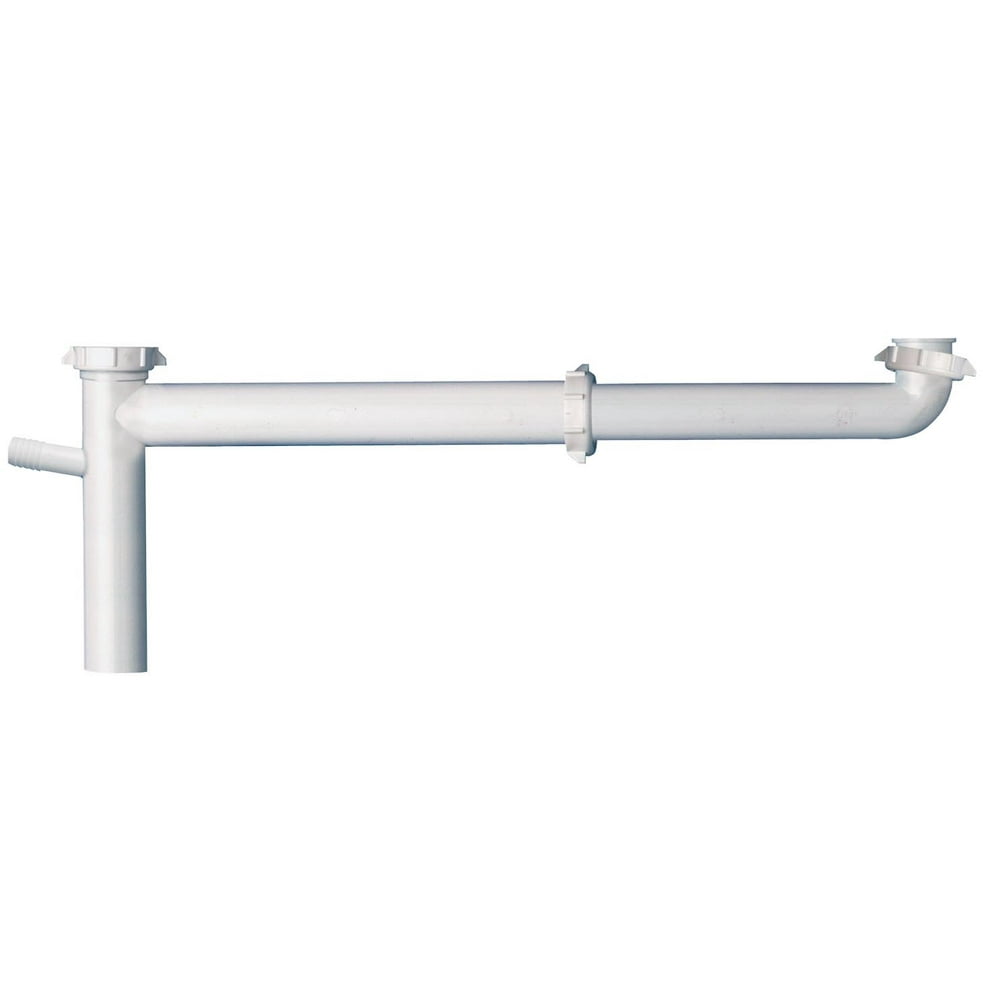 127AW 1-1/2" White End Outlet Continuous Waste With Baffle Tee ...